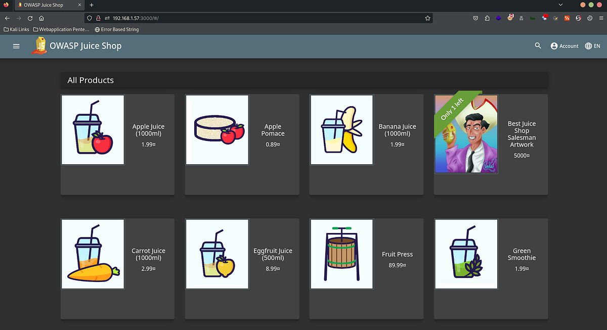 Set up juice box vulnerable application | by Harsh Hatej | OSINT Team