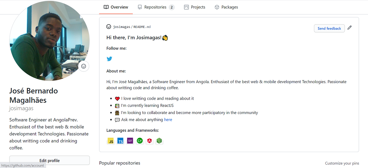 Improve your Github profile using a custom profile README | by José ...