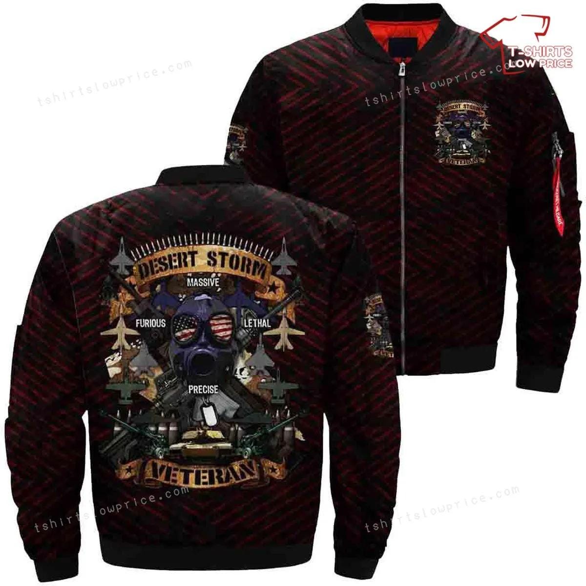 Desert Storm Massive, Furious, Lethal, Precise Veteran Bomber Jacket ...