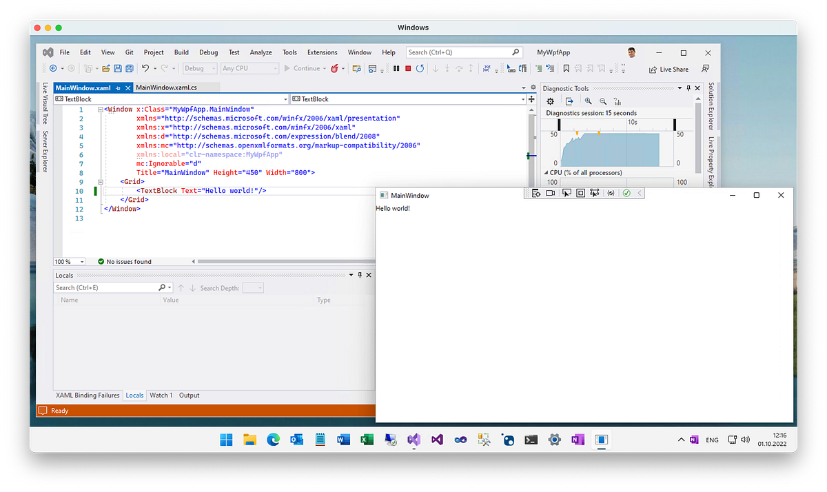 Windows development on an M1 Mac. using UTM virtualization software ...