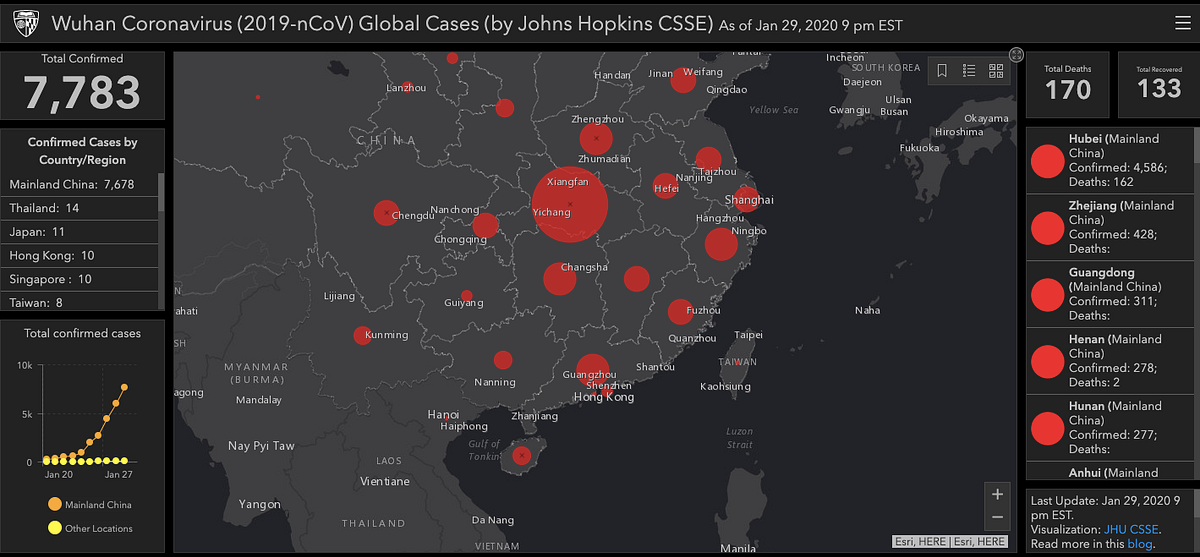 This Map Tracks Coronavirus Global Cases in Near Real-Time | by The ...