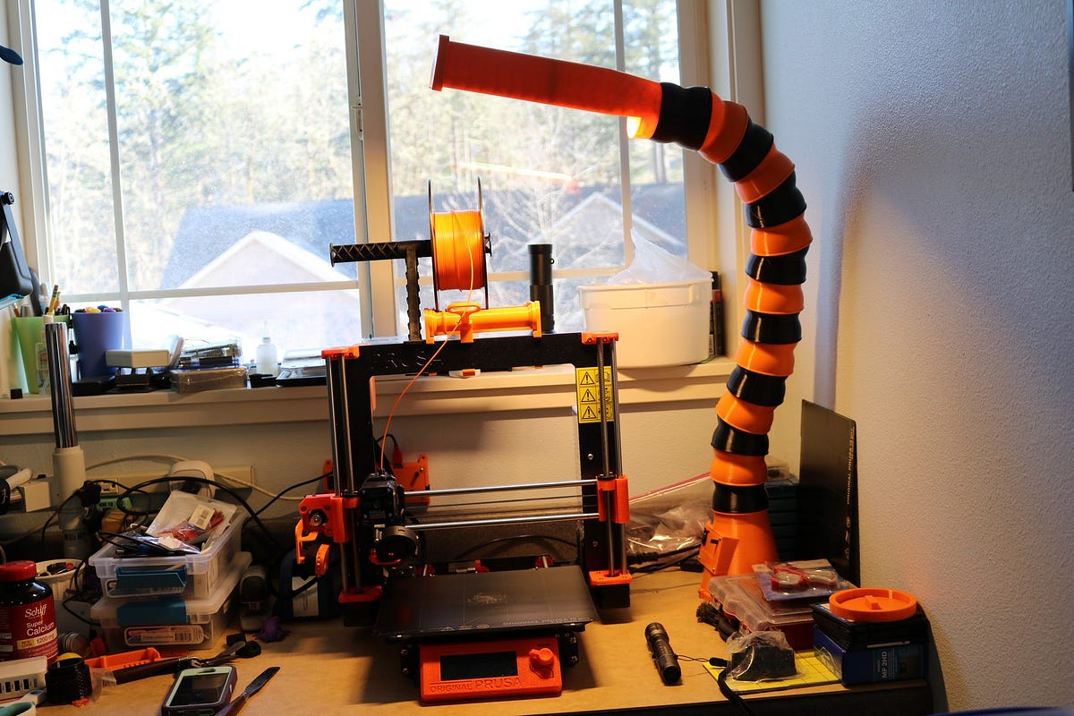 Large Snake-Like, 3D-Printed Desk Lamp | by Jeremy S. Cook | Medium