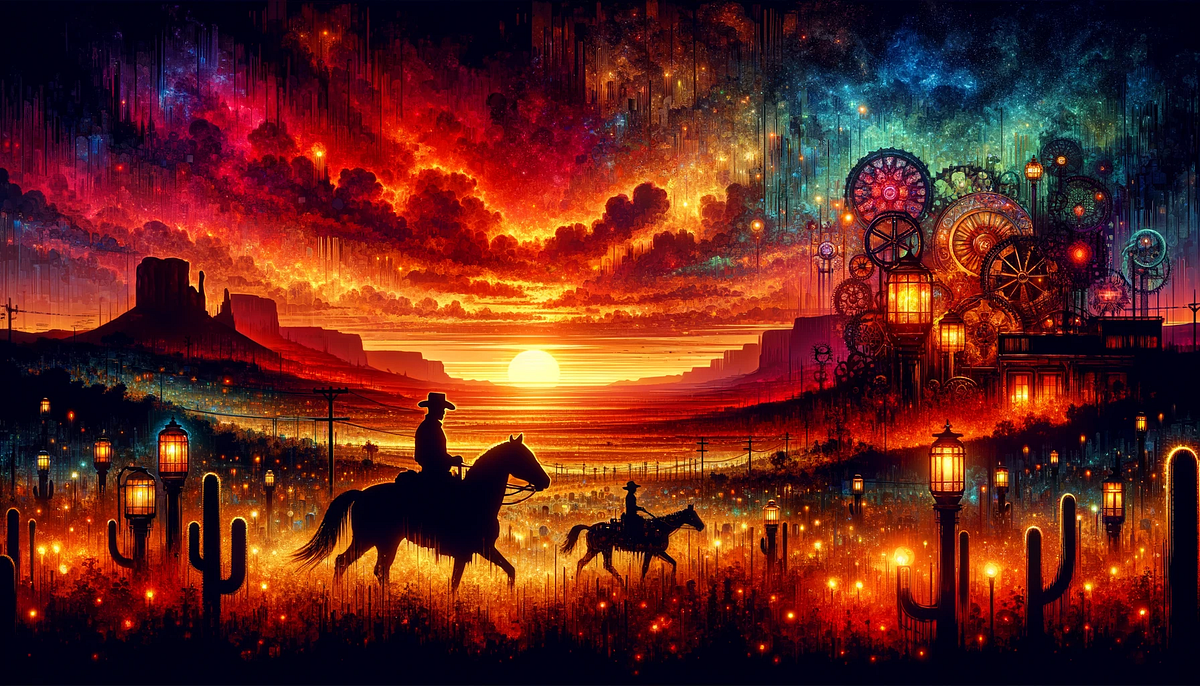 The Captivating Wild West: An Artistic Journey through Layered Imagery ...