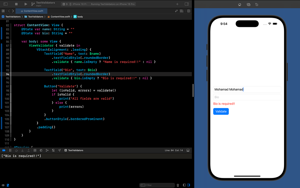 View Validation In SwiftUI. Today, I want to share a method I… | by Mohamad Mohamad | Jan, 2025 ...