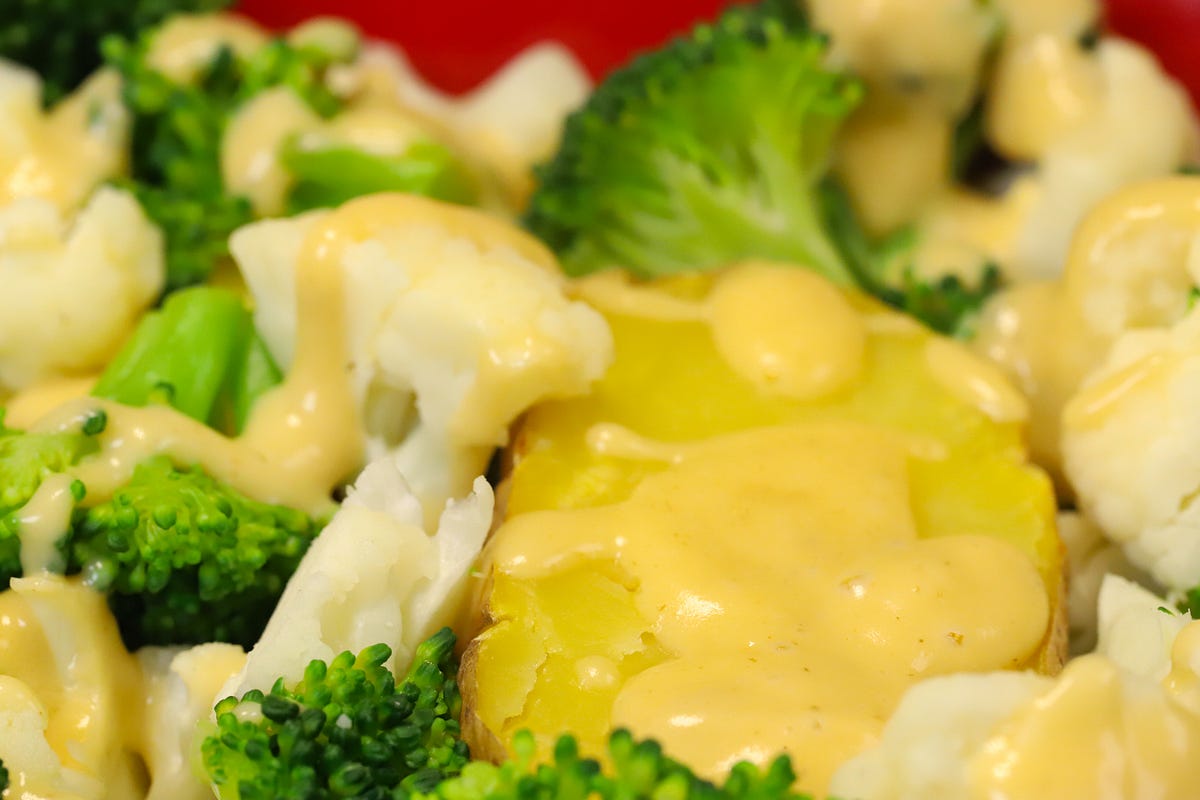 Cheezy Cauliflower and Brocolli Over Baked Potatoes - The Daily Cuppa ...