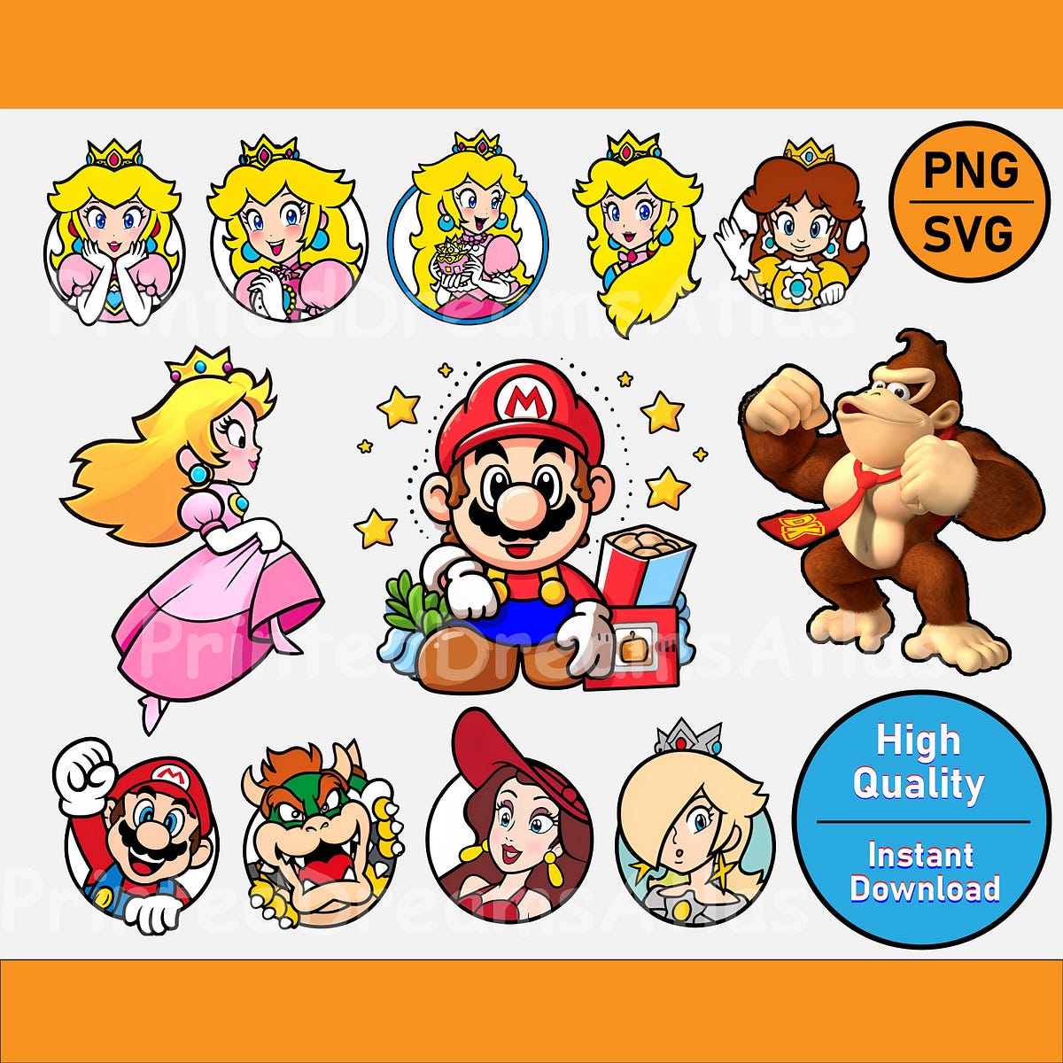 Super Mario Clipart Bundle, Super Mario Brothers, Super Mario Png ...