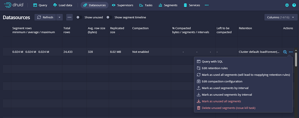 Apache Druid Tips - Delete a datasource | by Napolean | Medium