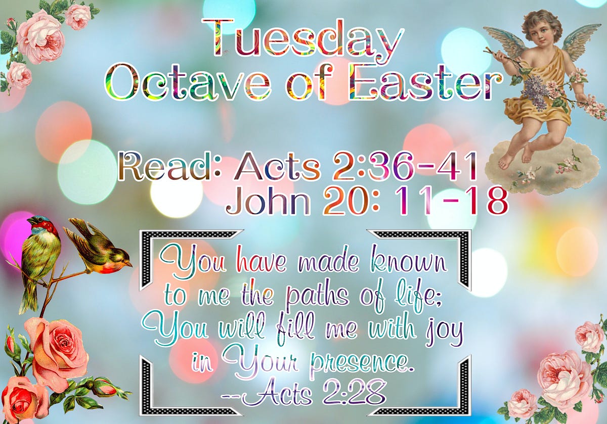 Alive!!. Tuesday, Octave of Easter | by Linda Whitworth | Catholicism ...