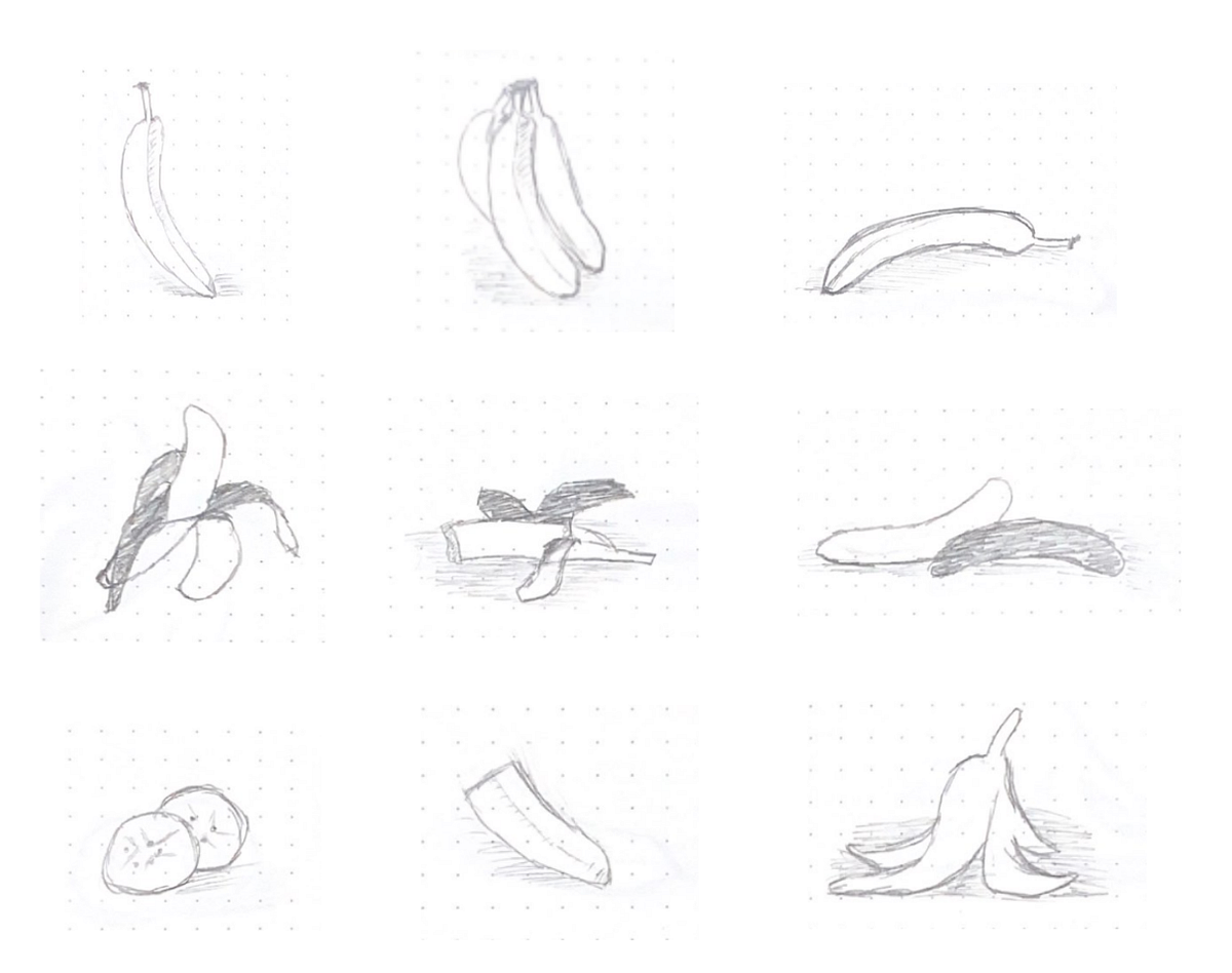 fifty renderings of a banana. The first assignment in my Ideation and ...