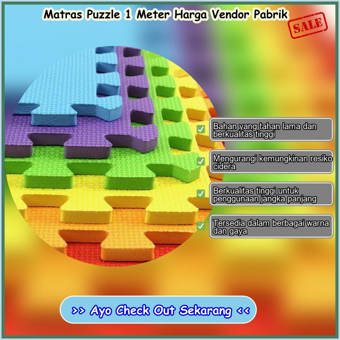 Matras Puzzle 1 Meter Harga Vendor Pabrik - Matras Gulat - Medium