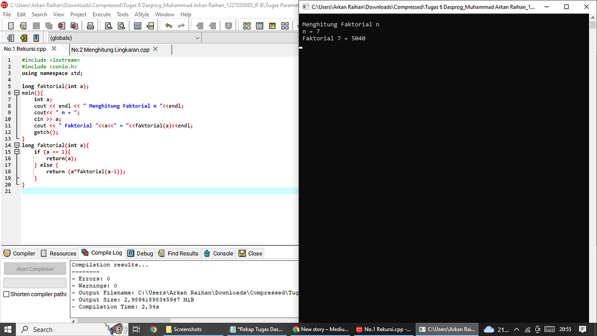 Tugas 8 Dasar Pemrograman. Oleh Muhammad Arkan Raihan — 1227050085 | by ...