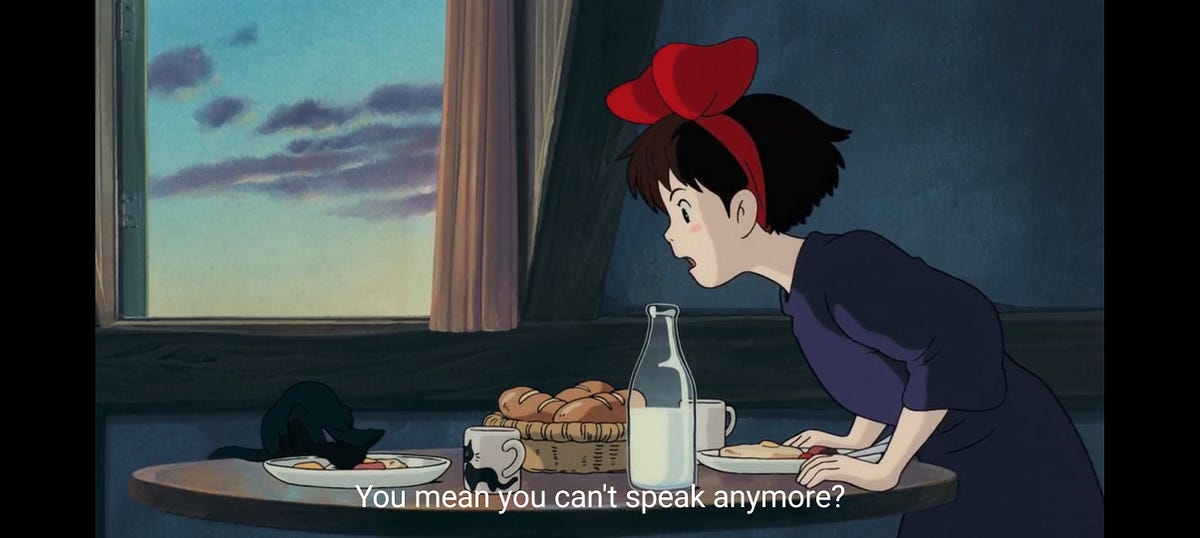 Jiji after losing his voice. Losing and rediscovering a thing I love ...