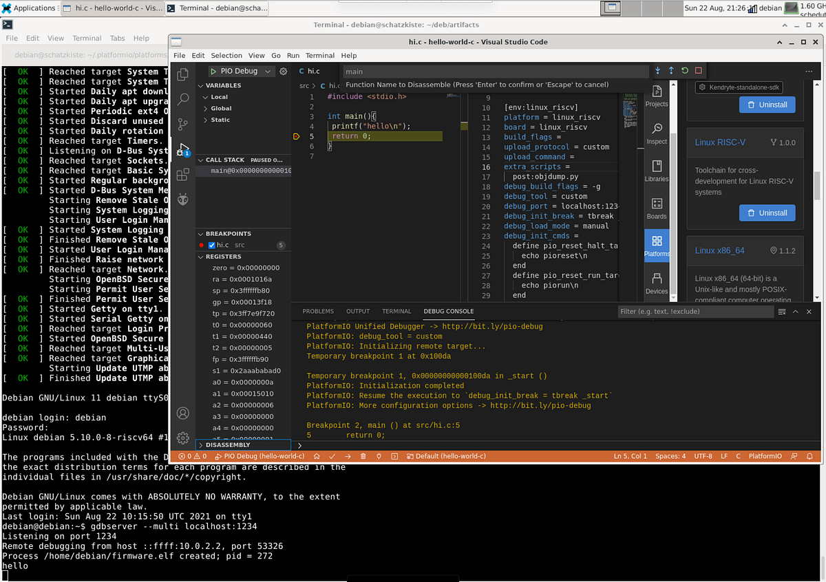 Using PlatformIO and VS Code for cross developing for RISC-V Linux | by ...