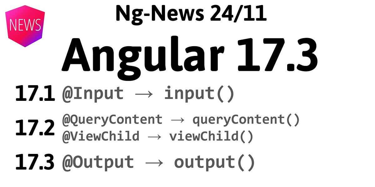 Episode 24/11: Angular 17.3. Angular 17.3 has arrived. It completes ...