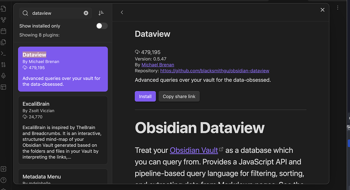 Use Obsidian Dataview Plugin to Automate Our Vault | by Amy Li | Medium