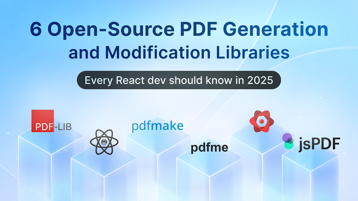6 Open-Source PDF generation and modification libraries every React dev should know in 2025 🚀 ...