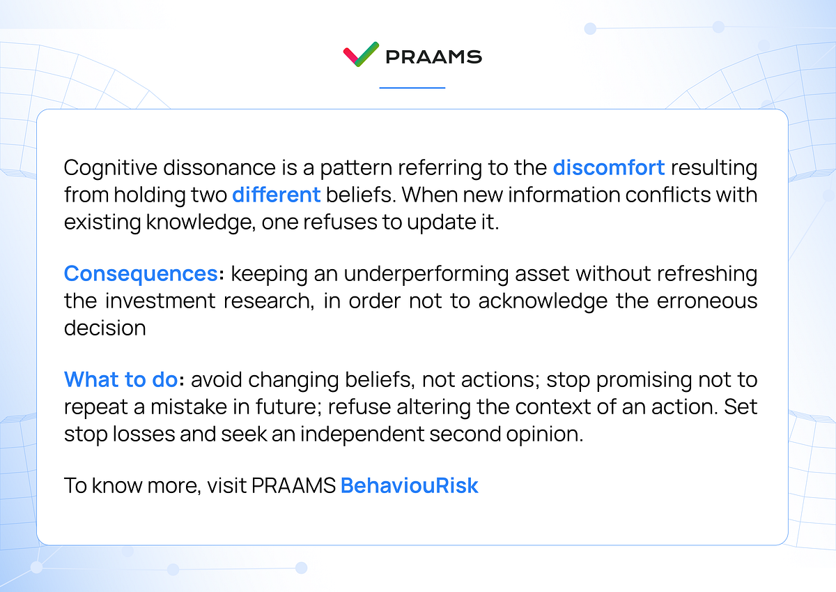Cognitive dissonance bias. When new information conflicts with the ...