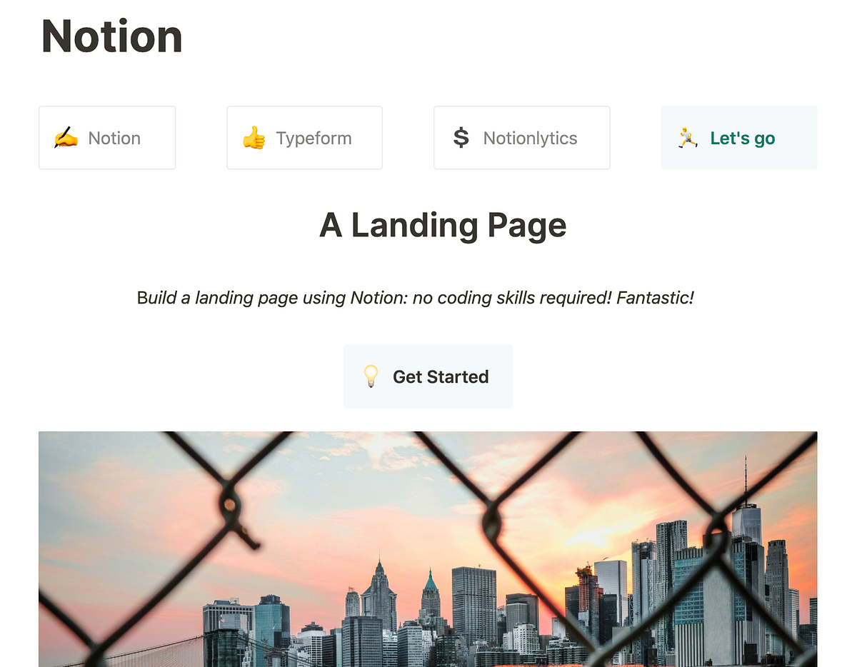 Landing Page in Notion with Typeform and Notionlytics | by Veranika Prilutskaya | Medium