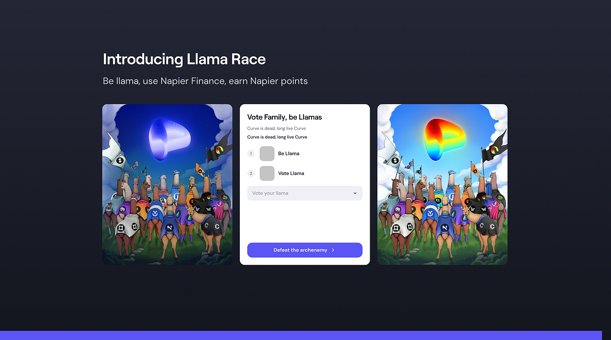 Introducing the Llama Race. Be llama, use Napier Finance and earn… | by ...