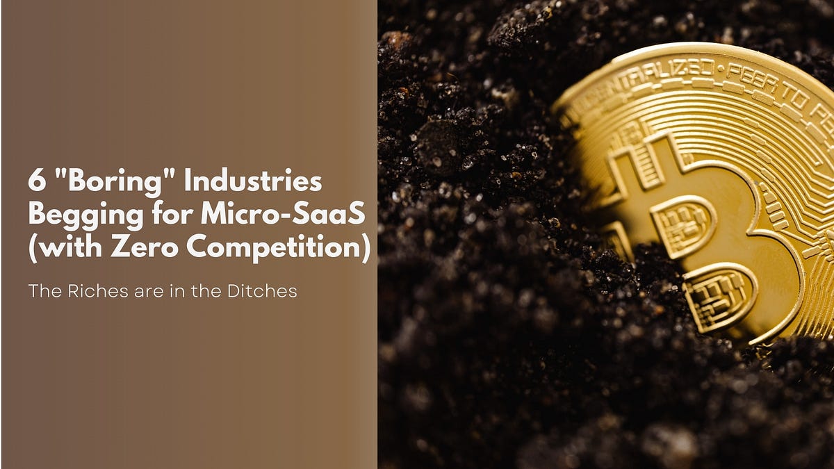 6 “Boring” Industries Begging For Micro-SaaS (With Zero Competition ...