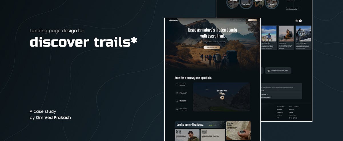 Designing a landing page for an app that tracks hiking trails- A case ...