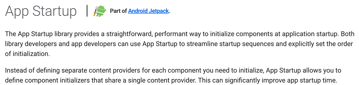 Jetpack — App Startup 簡介 - Tsai Rene - Medium