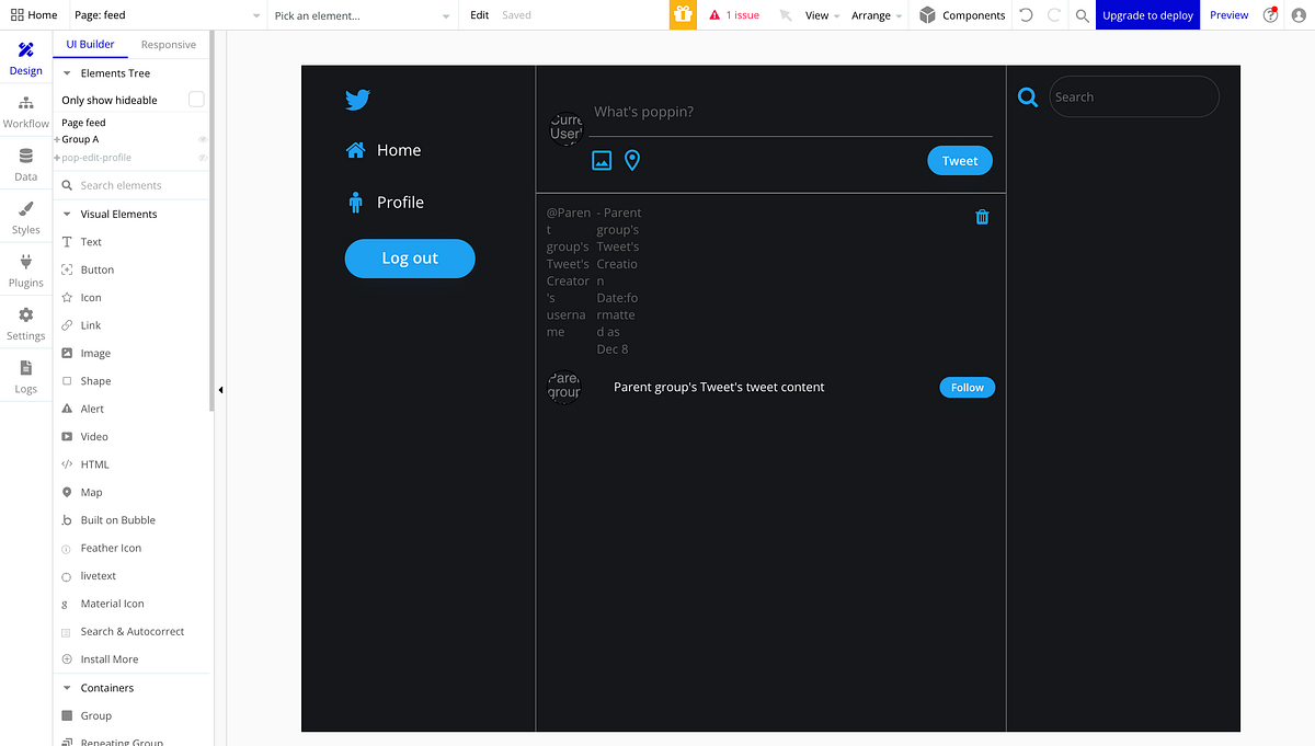 How I built a X (Twitter) clone in 3 days without writing any line of code? | by saylee | Medium