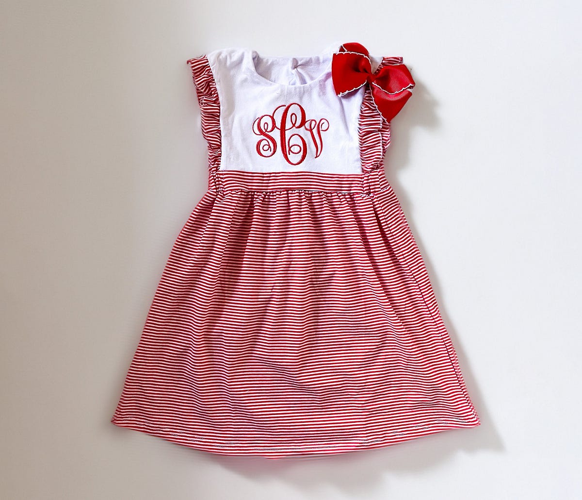 Free Girl’s Monogrammed Back to School Dress and Matching Bow ...