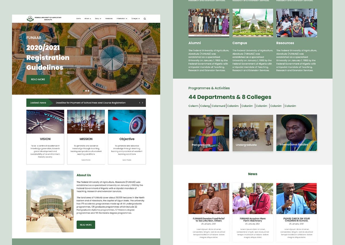 Case Study: Redesigning Funaab Website | by Joseph Stephen | Medium