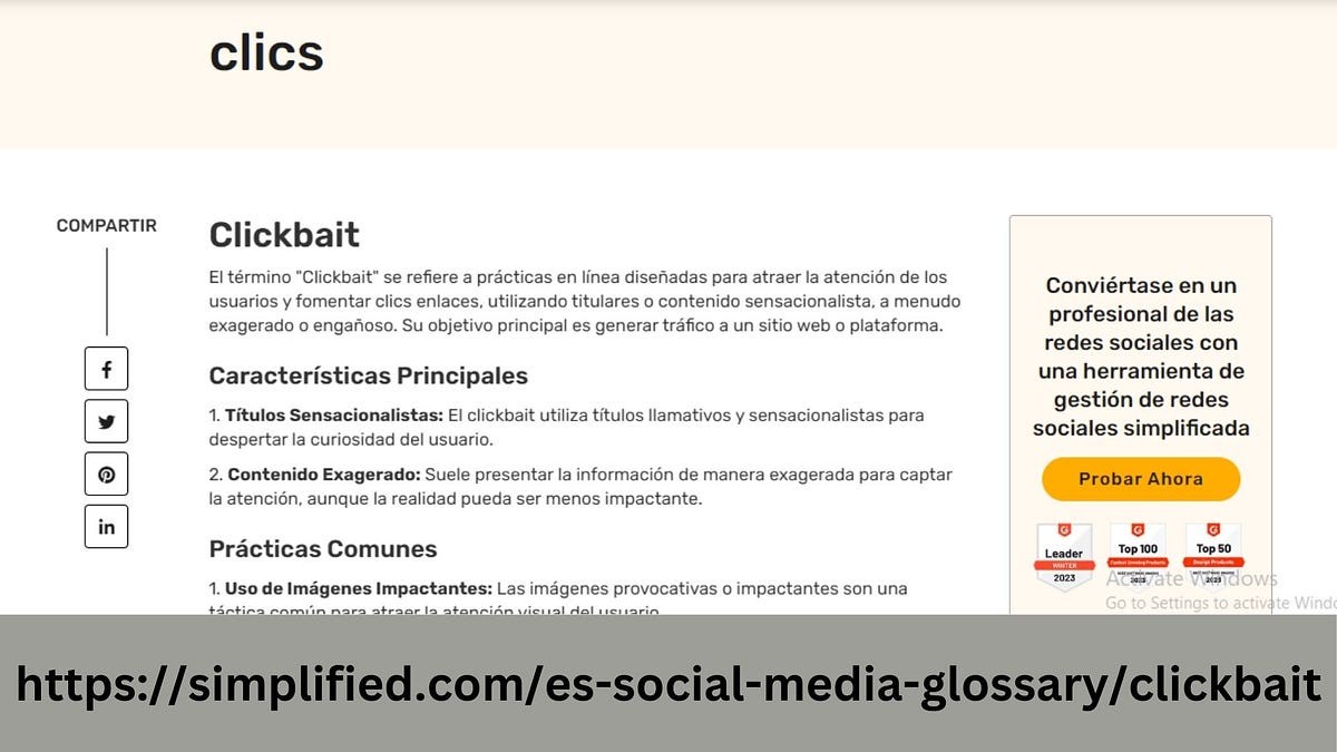 Clickbait: Descubre su utilidad en el glosario de redes sociales — Simplified | by Qué es ...