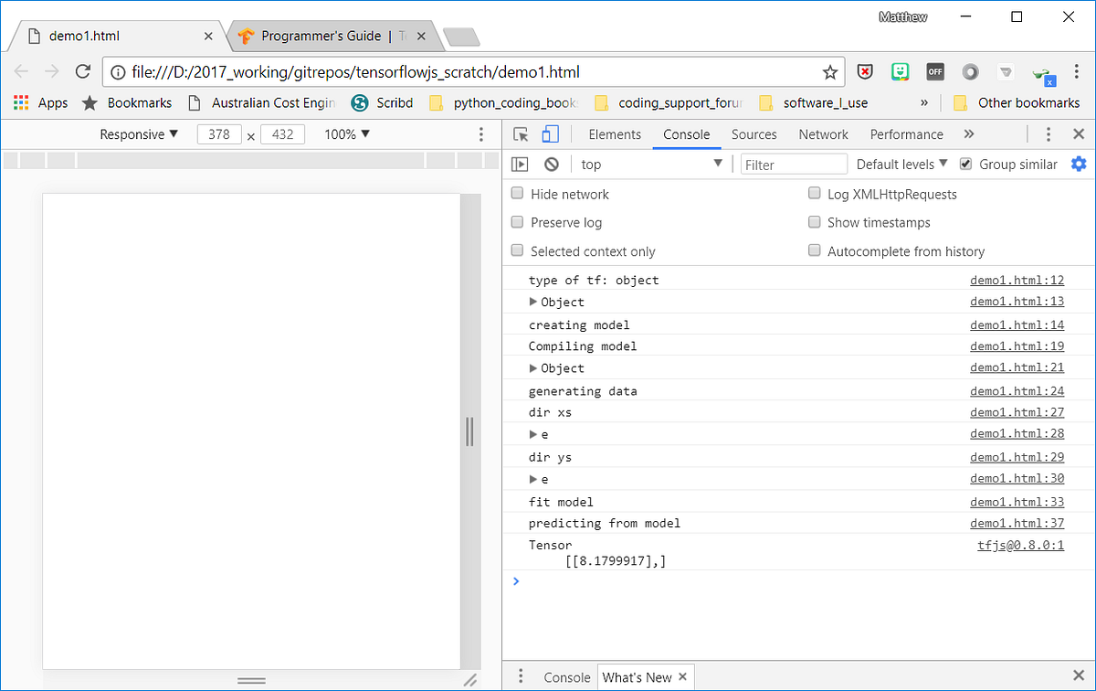 Adventures with tensorflow.js. Deep learning fans will know the… | by ...