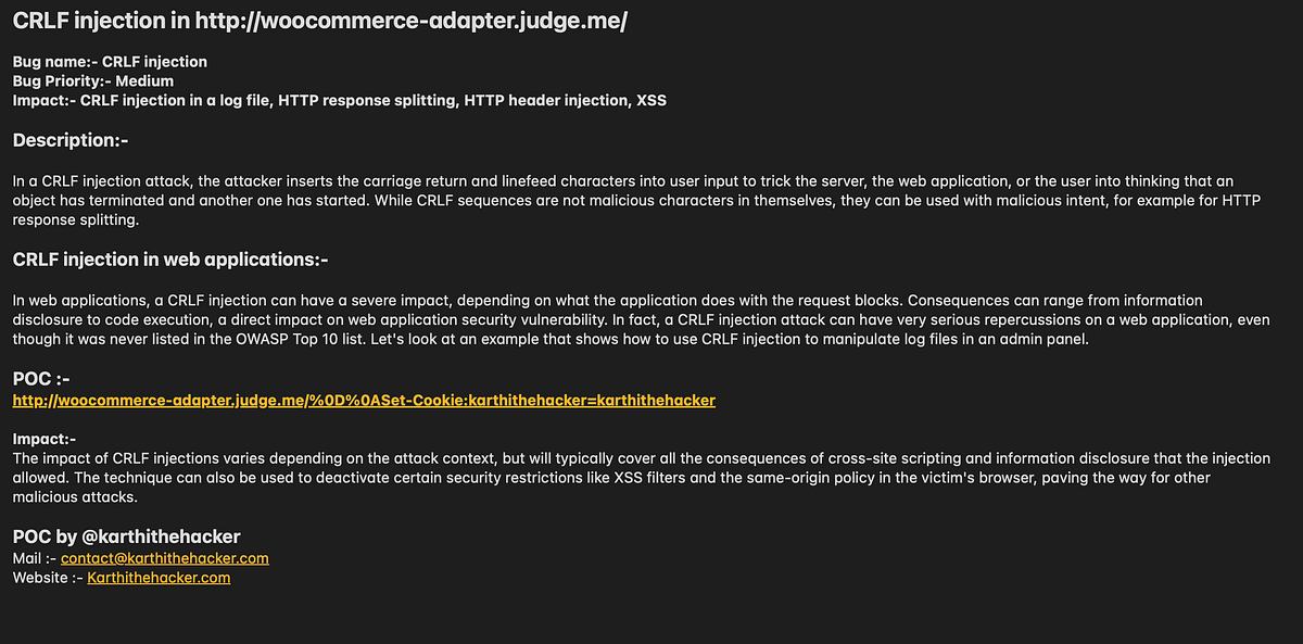THE INFORMATIVE AND FACTUAL BLOG ABOUT “CRLF IN H1 PROGRAM” 300$ bounty ...