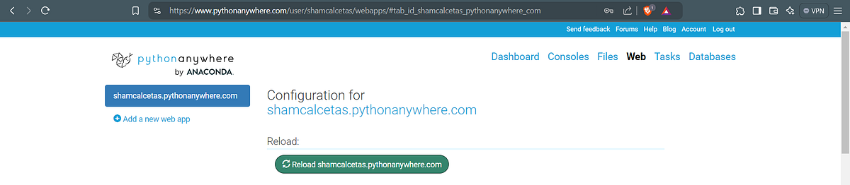 Deploy Activity 23 on PythonAnywhere | by Shamelle Calcetas | Nov, 2024 ...