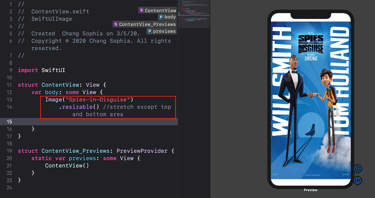 SwiftUI Image Modifier Practice ft. Spies In Disguise | by Sophia & 西瓜媽 | 彼得潘的 Swift iOS App 開發 ...