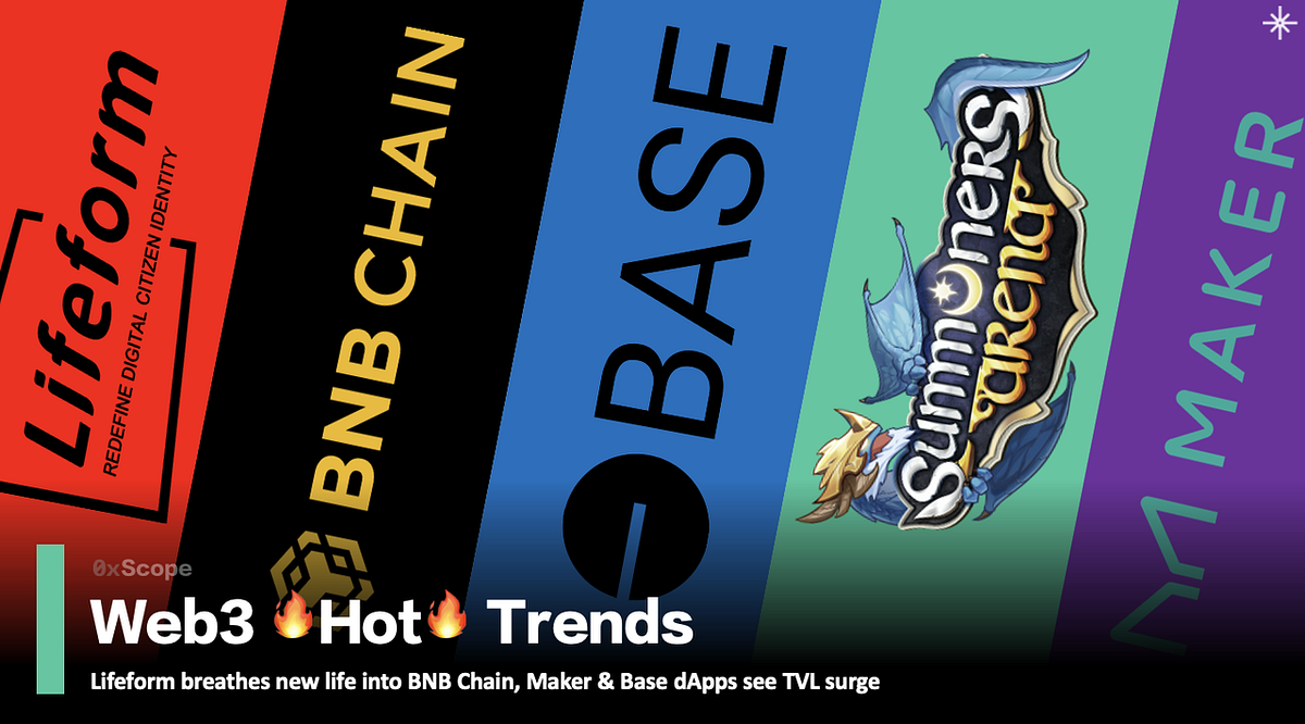 Web3 Hot Trends: Lifeform breathes new life into BNB Chain, Maker & Base dApps see TVL surge ...
