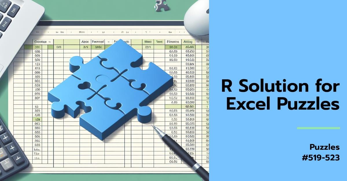 R Solution for Excel Puzzles. Puzzles no. 519–523 | by Numbers around us | Numbers around us ...