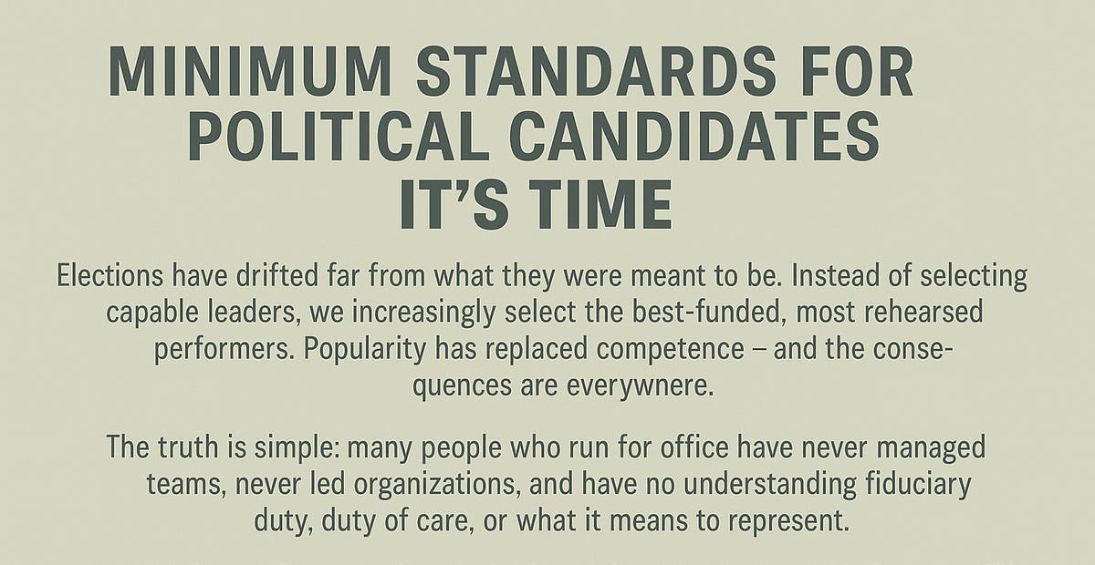 We Need Minimum Standards for Anyone Seeking Political Office | by ...