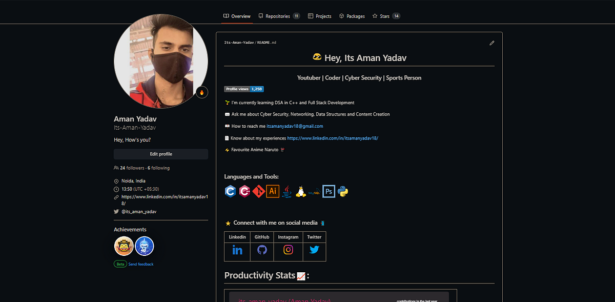 Make GitHub Profile Eye-Catching. GitHub is a very popular Software among… | by Its Aman Yadav ...