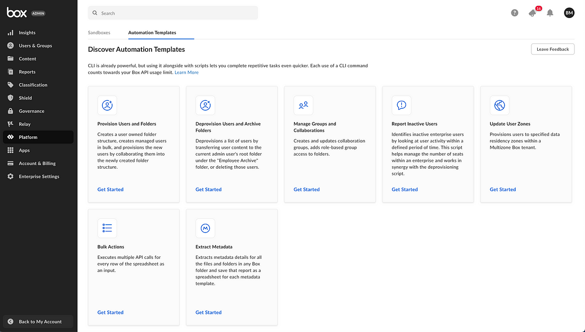 New Box Cli Automation Templates In The Admin Console Box Developer Blog Medium