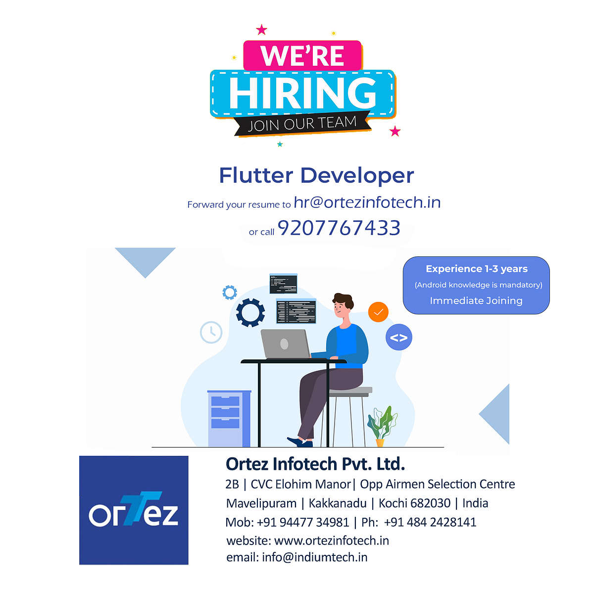 Ortez Infotech Hiring Flutter Developer - Ortez Infotech Private Limited - Medium