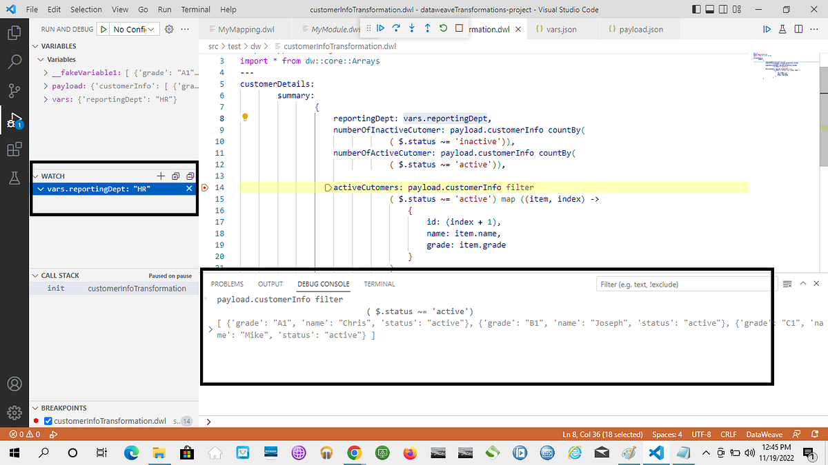 Running and Debugging Dataweave Scripts in Visual Studio Code | by christopher J | Medium