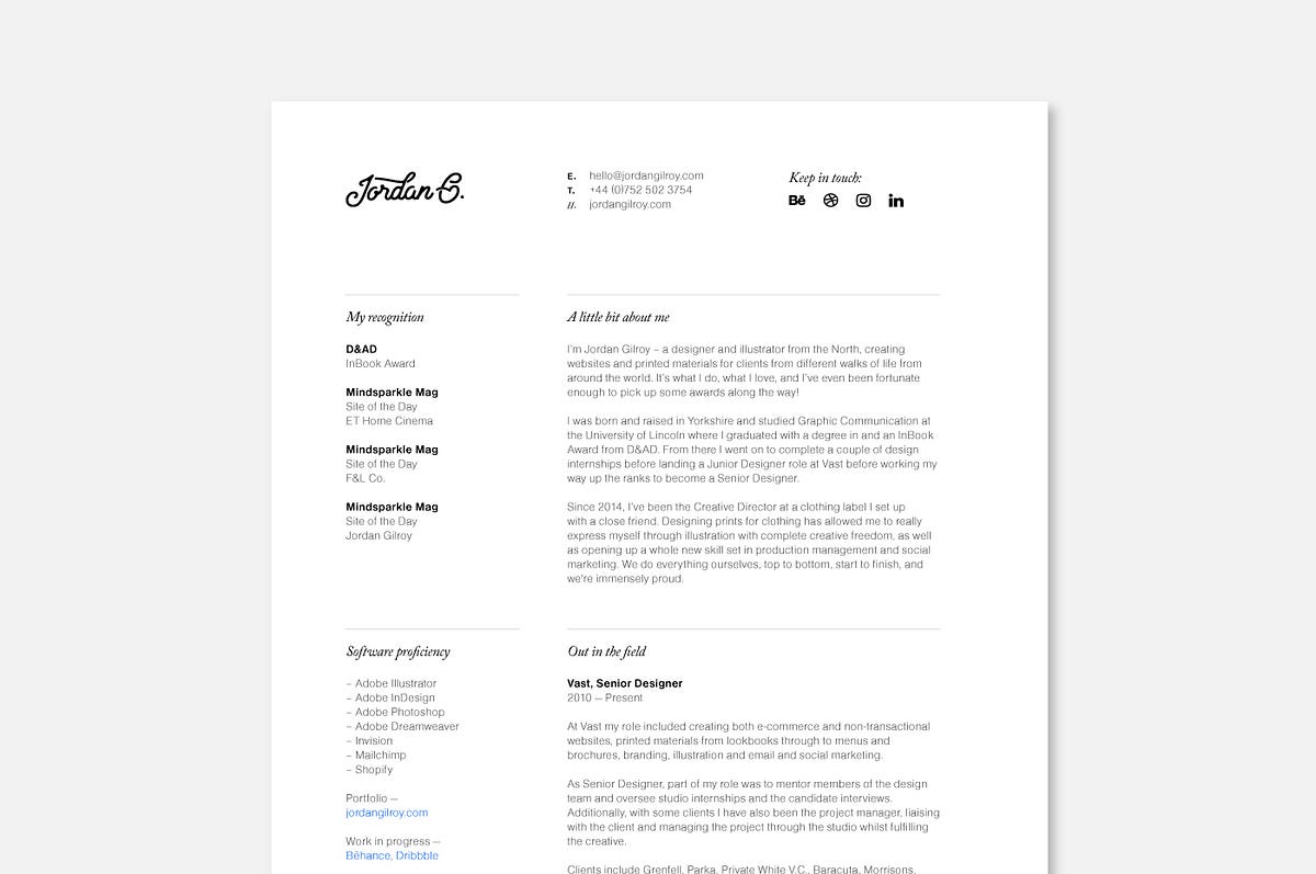 The art of designing a CV. The difference between well designed… | by ...