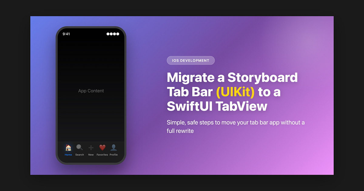 Migrate a Storyboard Tab Bar (UIKit) to a SwiftUI TabView | by Himali Marasinghe | Level Up Coding