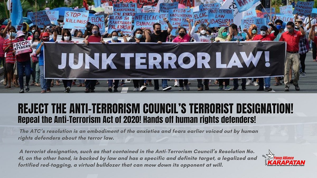 REJECT THE ANTI-TERRORISM COUNCIL’S TERRORIST DESIGNATION! | by ...