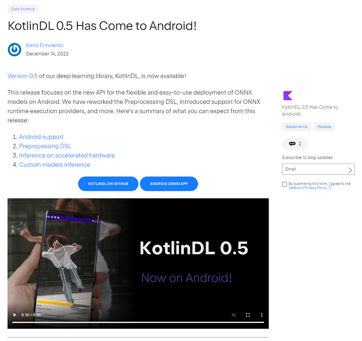 KotlinD L— Jetbrains 推出的官方DeepLearning Sdk，現在推出Android版本 - JLin - Medium