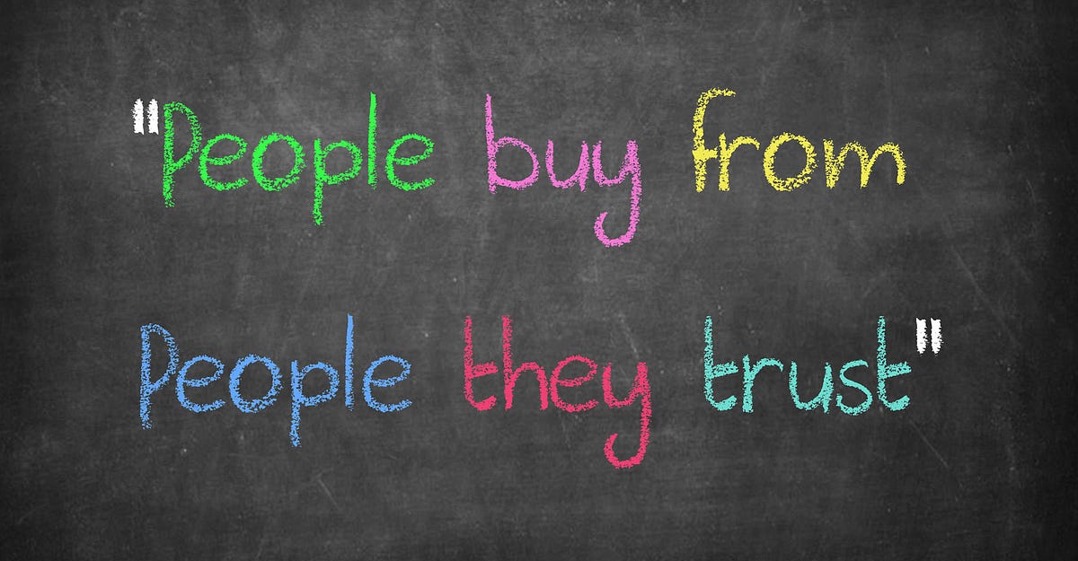 People Buy People Based On Trust. I believe those who network without ...