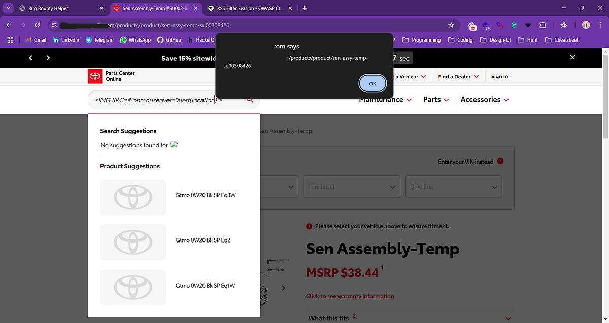 From Discovery to Patch: Critical DOM XSS & Open Redirect in Toyota’s Parts Portal | by N0aziXss ...