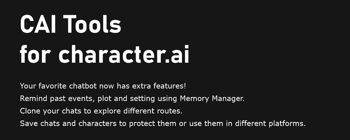 CAI Tools extension for extra features on Character.AI | by irsat000 ...