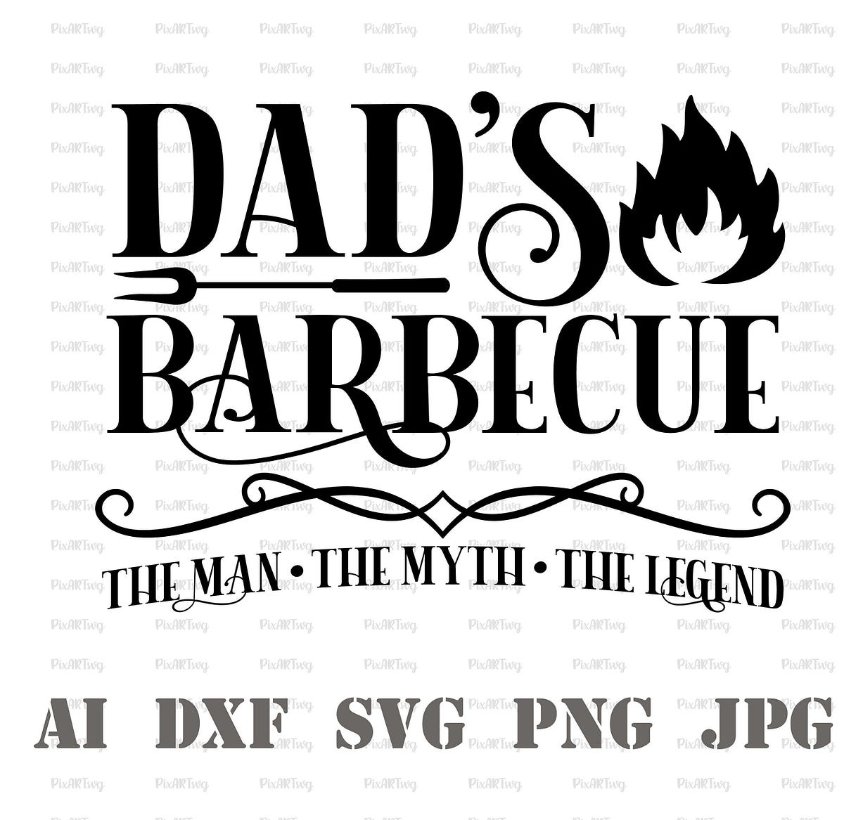 Dad’s Barbecue Svg-The Man The Mith The Legend Svg-BBQ King Svg-Papas ...