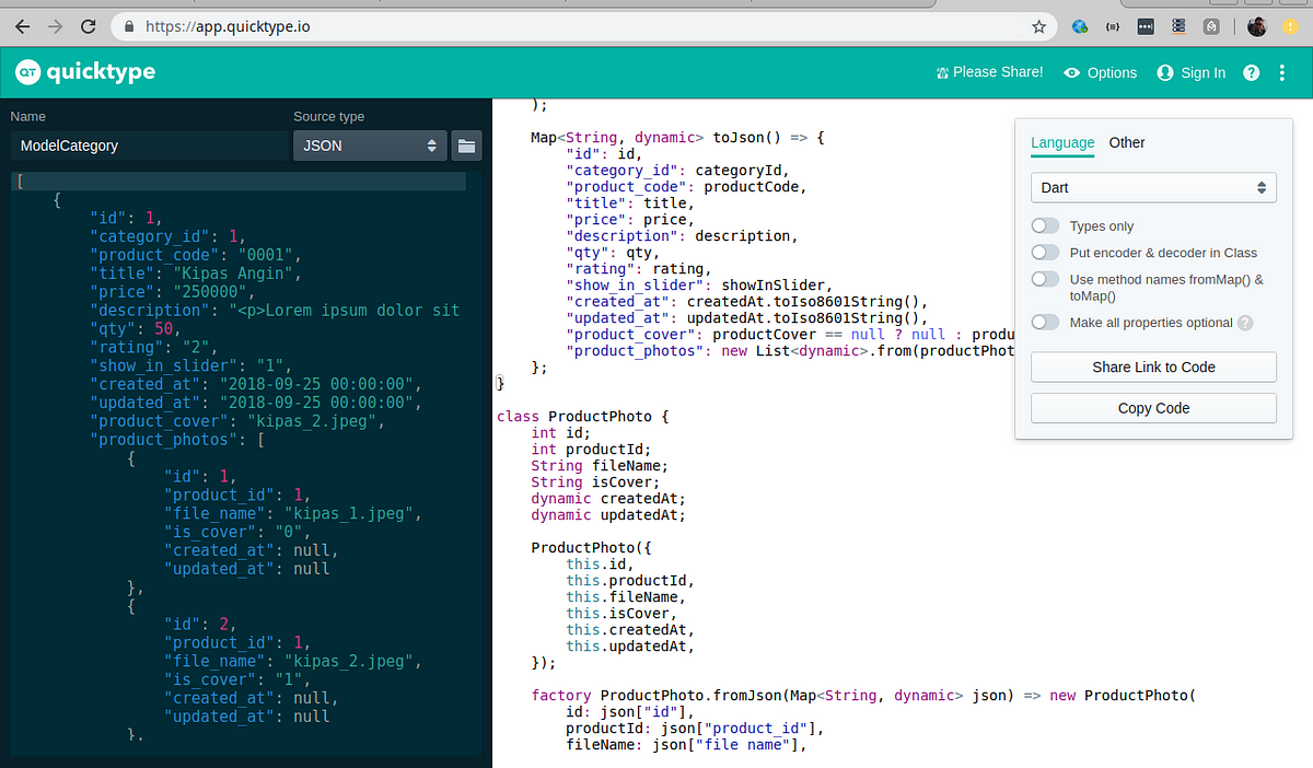 Cara Mudah Membuat Model dari Respon JSON pada Flutter | by Rizki ... Cara Mudah Membuat Model dari Respon JSON pada Flutter | by Rizki ...